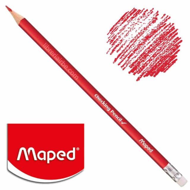 Lápiz Rojo Triangular con Goma Maped Checking Pencil - Librería IRBE ...