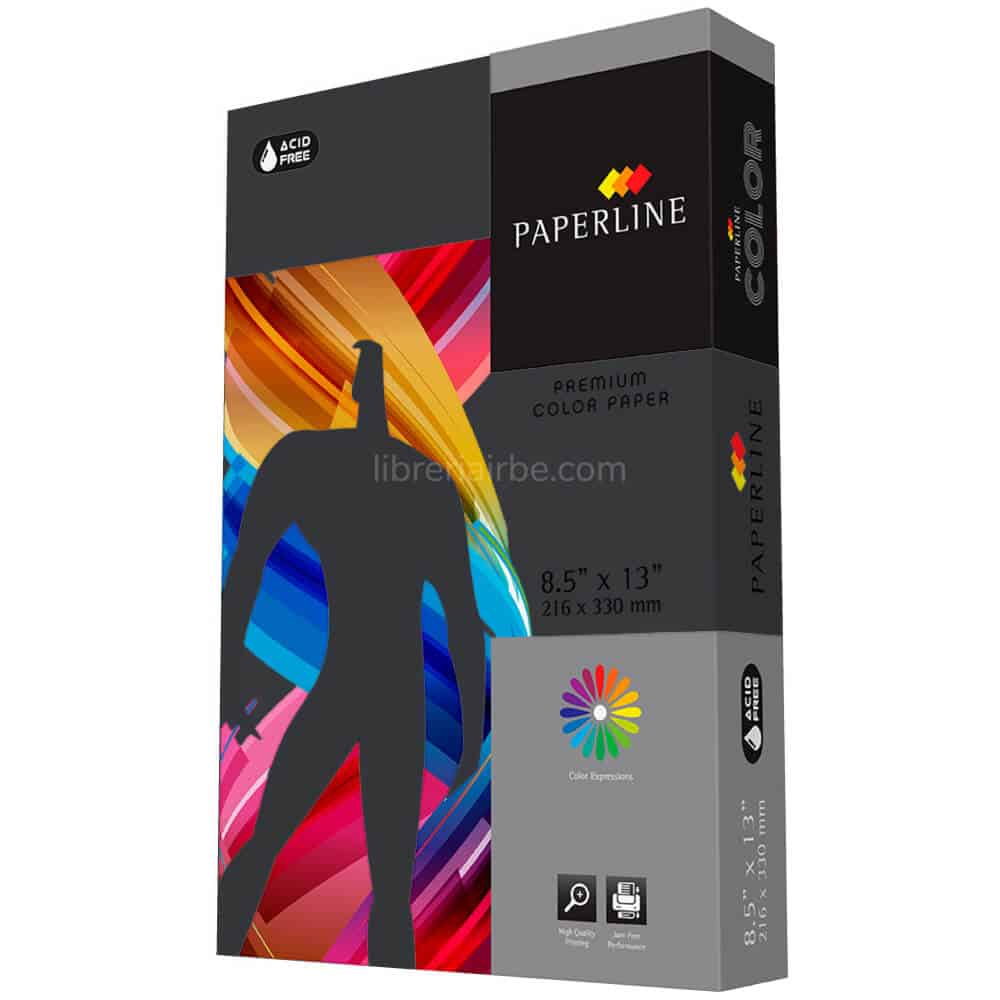 Paquete 500 Hojas de Papel Bond 75 g PAPERLINE Tamaño Oficio - Negro ...