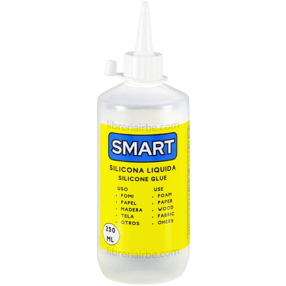 Silicona Líquida, Pegamento Transparente, SMART, Bote de 250 ml (Cuarto Litro) - Librería IRBE ...